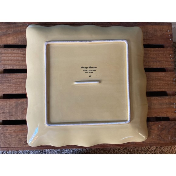 Orange Rooster | Dining | Orange Rooster Two 2x12 Hand Painted Ceramic ...